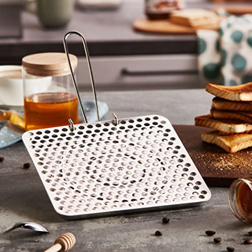 Ibili Classica Foldable Tin Plate Bread Toaster Camping Cookware, Ideal For Use On Gas Flame - Made in Spain - 20cmx20cm - 7.8"x7.8"