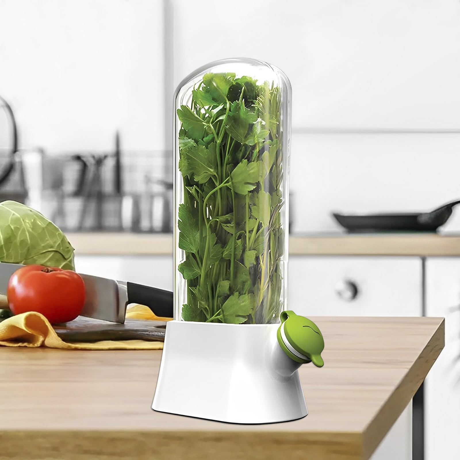 Adealed Herb Saver Storage Container Fresh Herb Keeper for Refrigerator Preservation Bottle for Parsley, Cilantro, Mint, and Vegetables- Kitchen Gadgets (1)