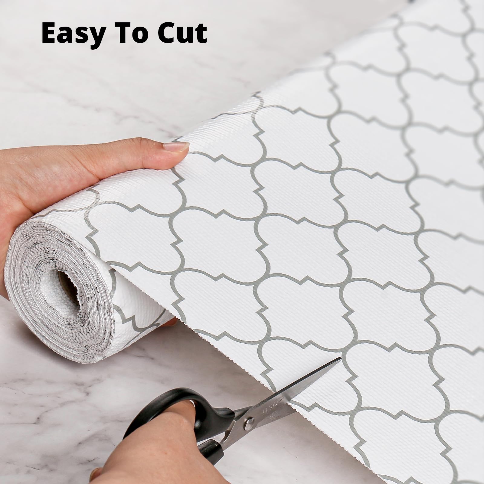Drawer & Shelf Liner for Kitchen Cabinets, Non-Slip Non-Adhesive Shelf Paper Protect Dresser and Cupboard, Waterproof Drawer Mats for Bathroom, Easy Install