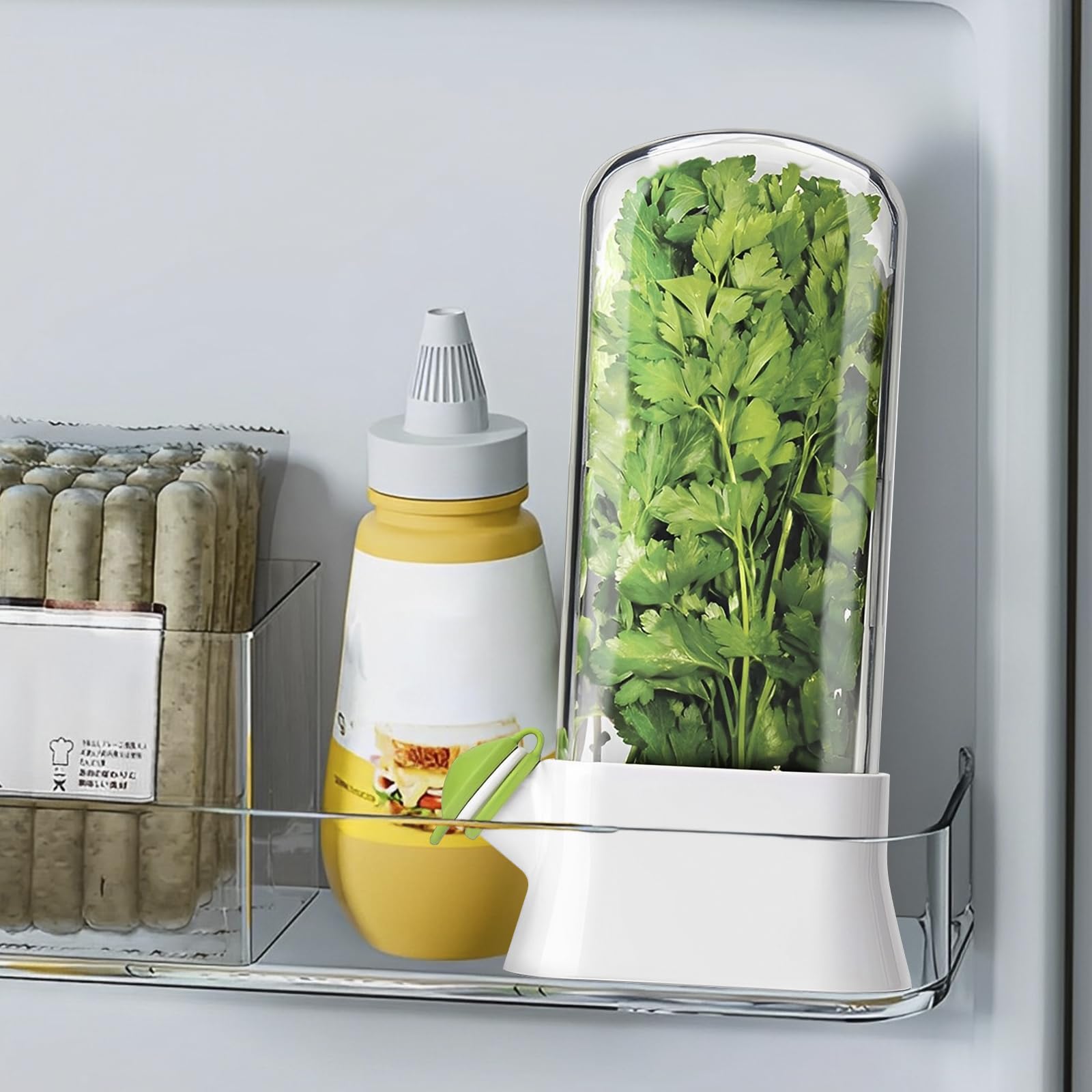 Adealed Herb Saver Storage Container Fresh Herb Keeper for Refrigerator Preservation Bottle for Parsley, Cilantro, Mint, and Vegetables- Kitchen Gadgets (1)
