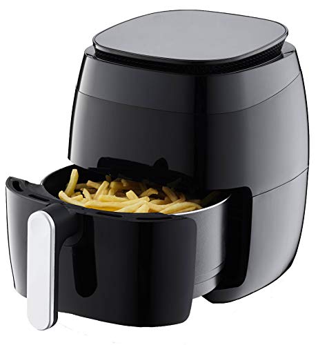 GoWISE USA 5.0-Quart 1500-Watt Digital Air Fryer with 8 Presets, GW22821-S + 50 Recipes (Black)
