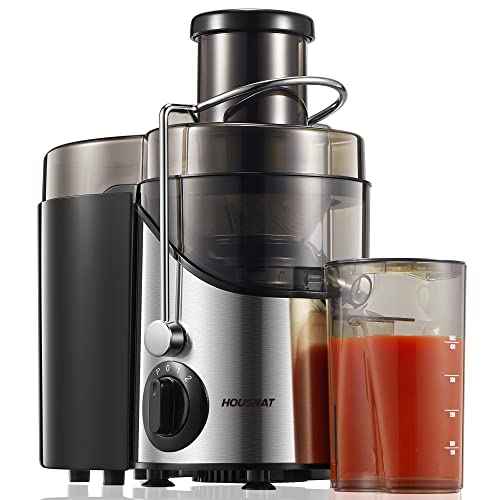 Juicer Machines, Juicers Extractor Easy to Clean, HOUSNAT Centrifugal Extractor Juicer 3 Speeds with Big Mouth 3" Feed Chute, Juicer Extractor for Fruits & Vegs, Electric Juicer with Anti-Slip, BPA-Free