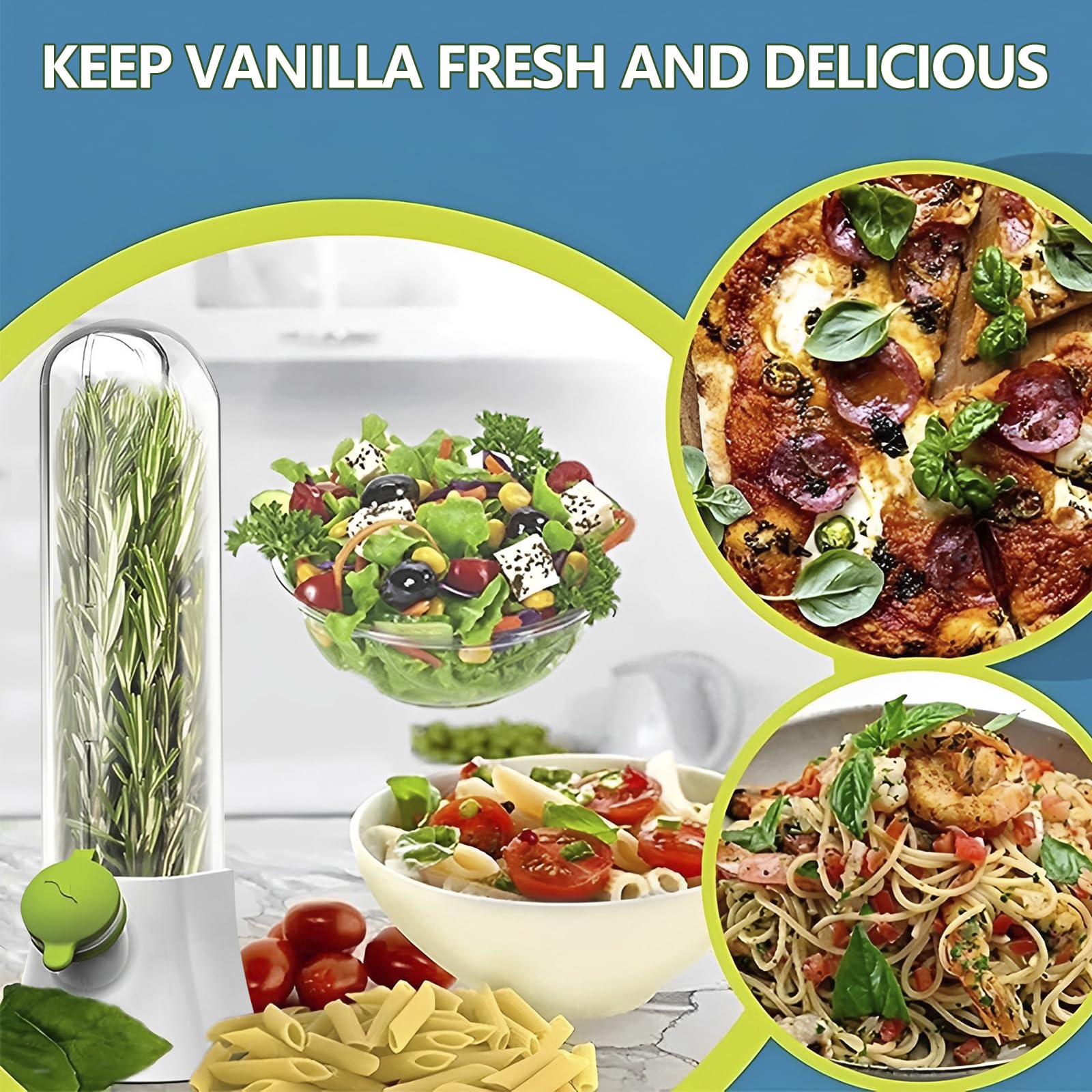 Adealed Herb Saver Storage Container Fresh Herb Keeper for Refrigerator Preservation Bottle for Parsley, Cilantro, Mint, and Vegetables- Kitchen Gadgets (1)