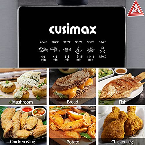Deep Fryer CUSIMAX Electric Deep Fryer with Basket and Drip Hook, 2.6Qt Oil Capacity Fish Fryer, Removable Lid with View Window and Filter, Stainless Steel fryers, 1200W