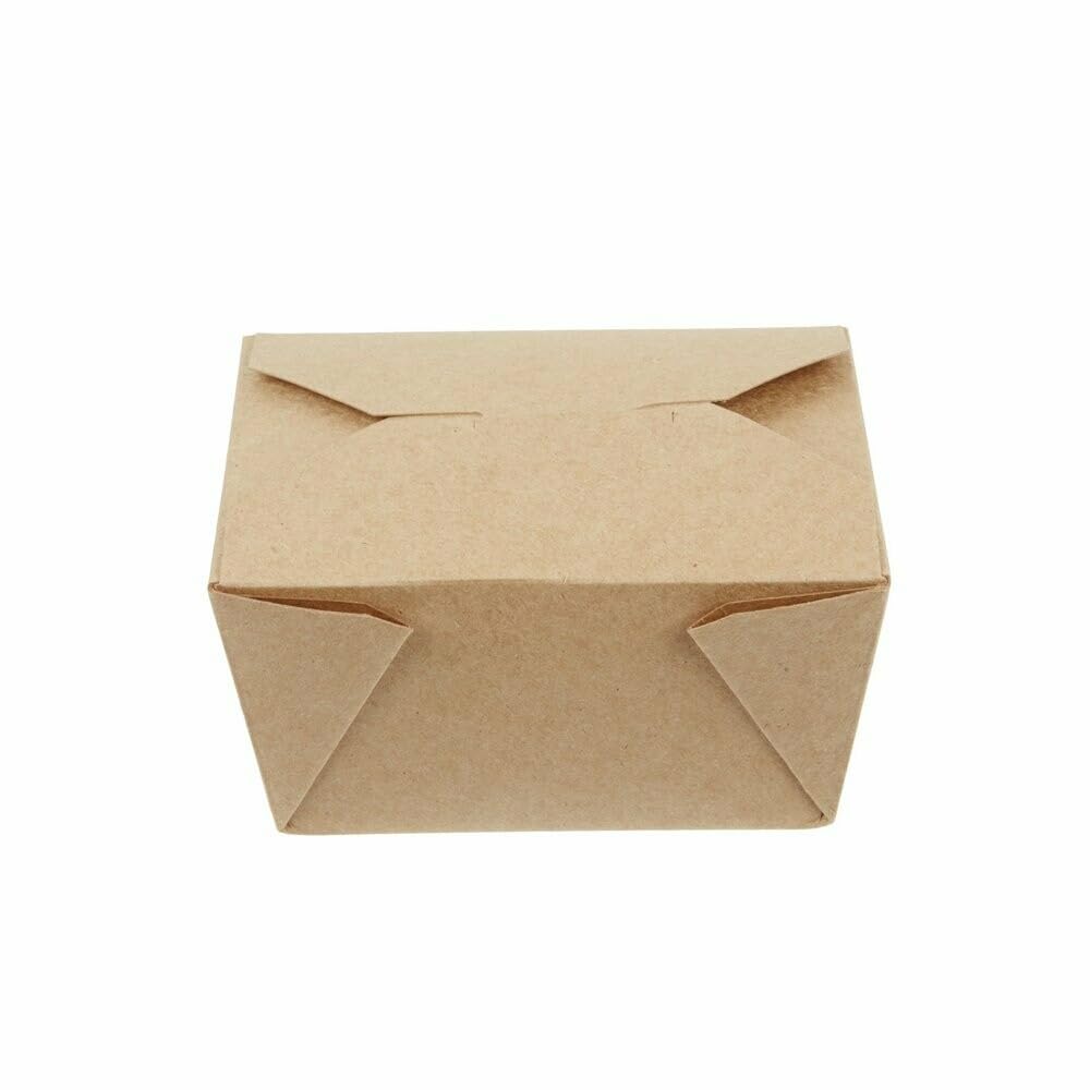To Go Food Containers 25 Pack - Kraft Microwavable Folded Paper 30 oz Take-Out Container - Meal Prep, and Catering with Lids - Disposable, Freezer Safe - Restaurant, Home Pastry and Packaging Supplies