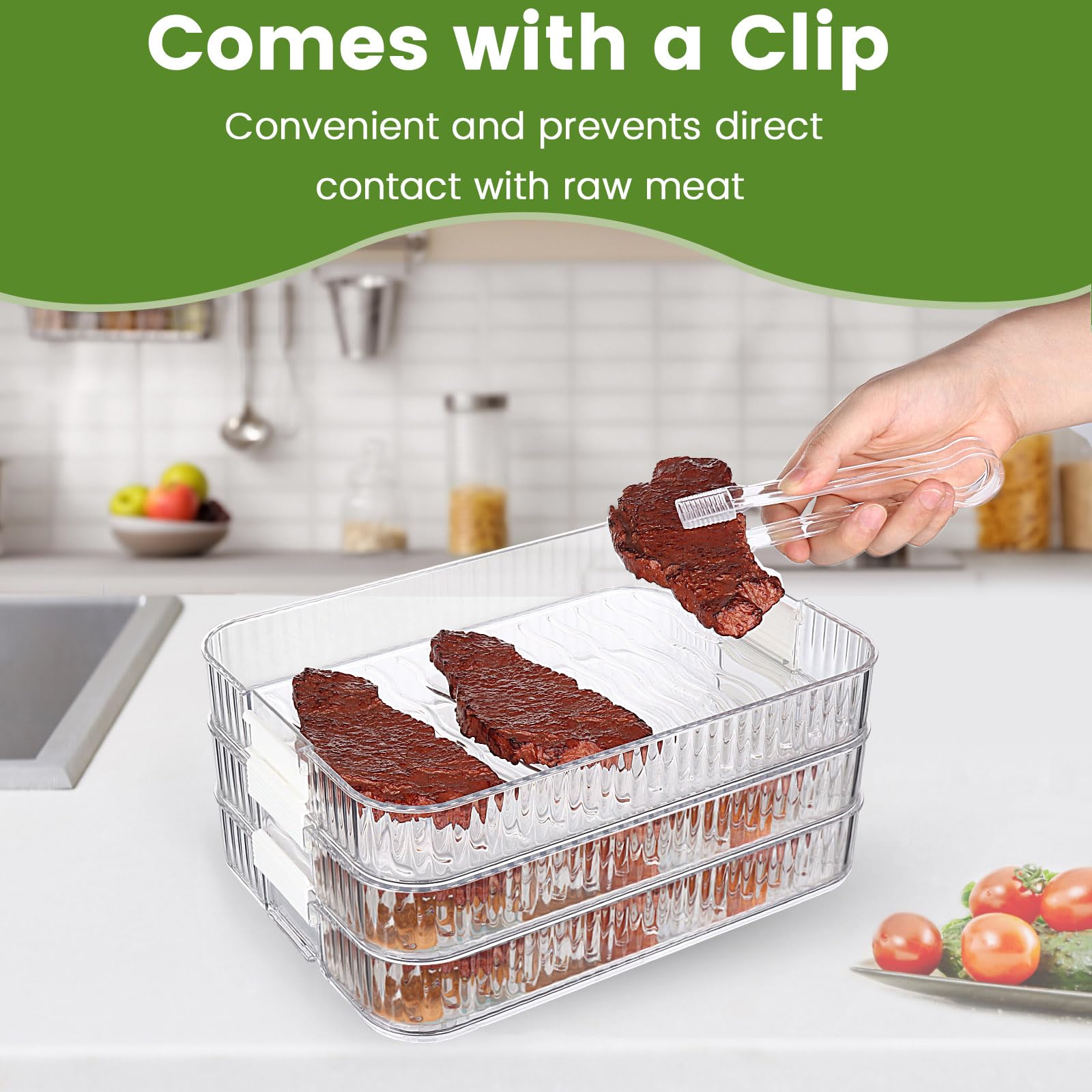 mwellewm Deli Meat Container for Fridge Cold Cut Storage Organizer for Refrigerator Lunch Meat Cheese Bacon Airtight Keeper with Lid Handle