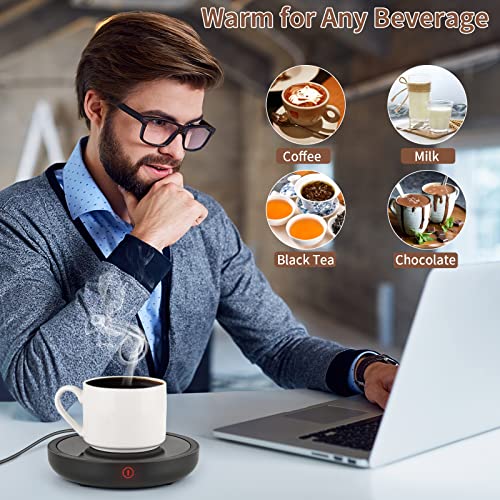 Coffee Mug Warmer, 50 W Coffee Warmer with 3-Temperature Settings(180°F ~ 105°F), 4H Auto Shut Off, Waterproof, Electric Cup Warmer for Desk,Beverage Warmer for Coffee Tea Espresso Milk