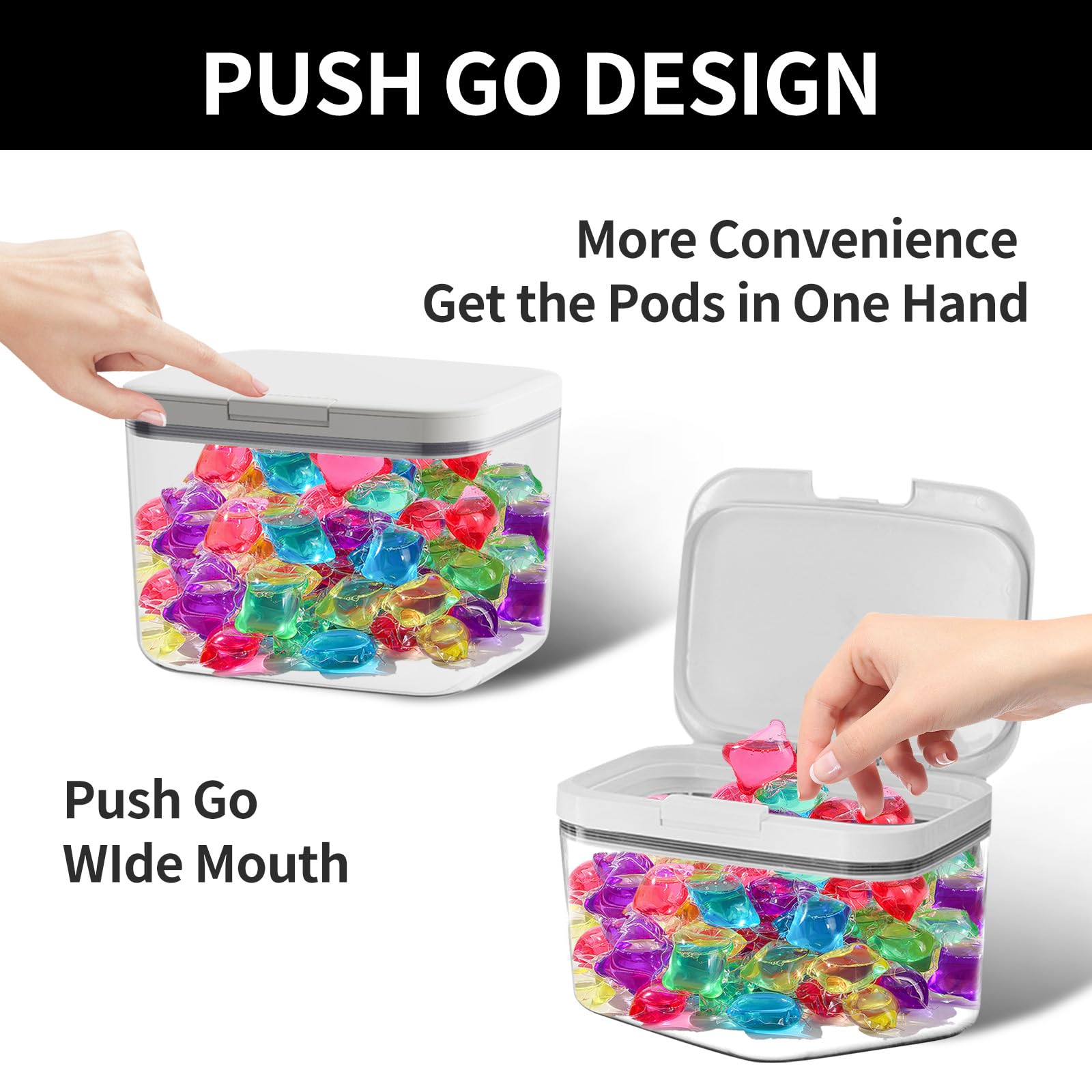 Laundry Pods Container, Laundry Pod Holder with Lid Laundry Pod Container 2.8L/94oz with Scoop Used for Dry Storage of Laundry Beads, Laundry Powder and Laundry Fragrance Beads