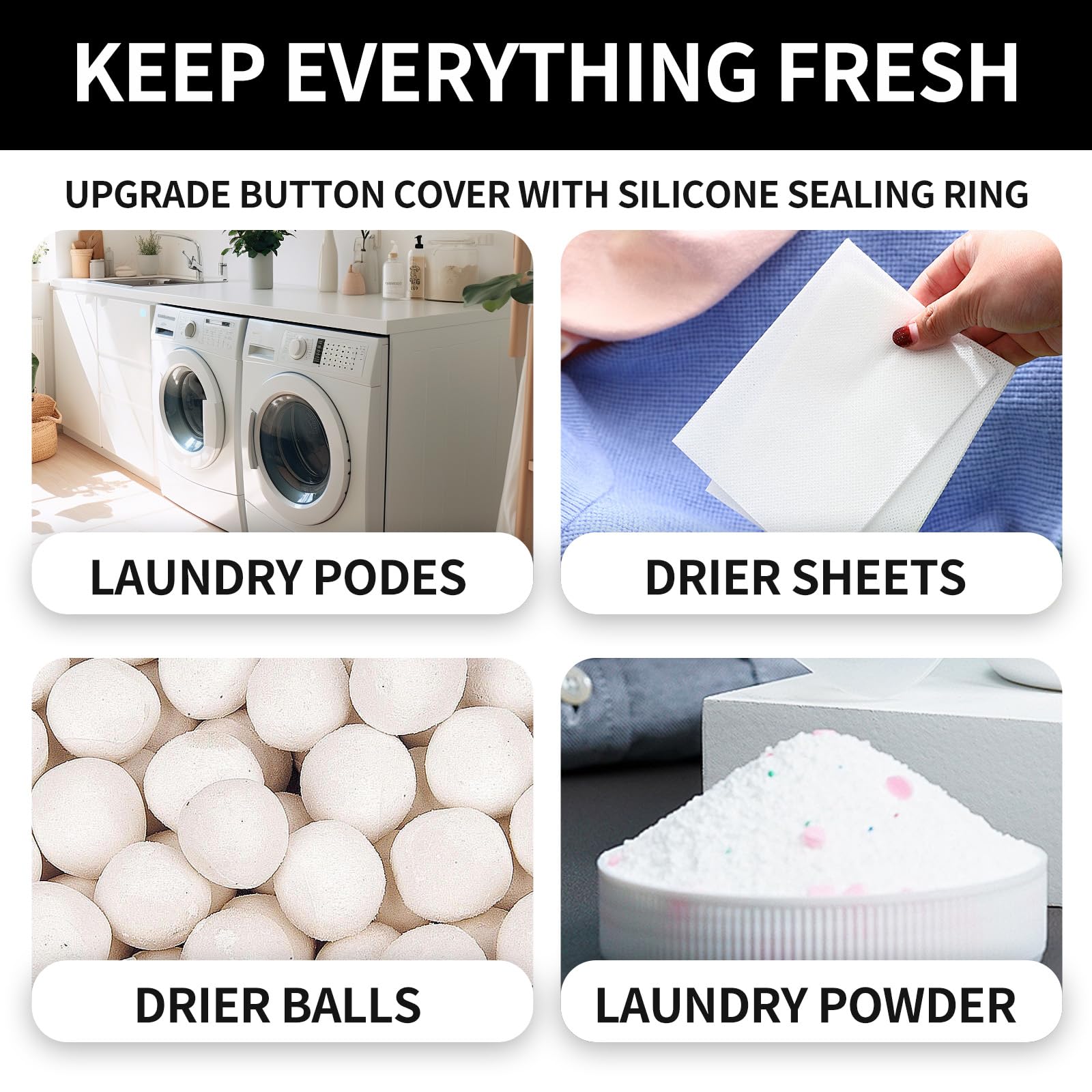 Laundry Pods Container, Laundry Pod Holder with Lid Laundry Pod Container 2.8L/94oz with Scoop Used for Dry Storage of Laundry Beads, Laundry Powder and Laundry Fragrance Beads