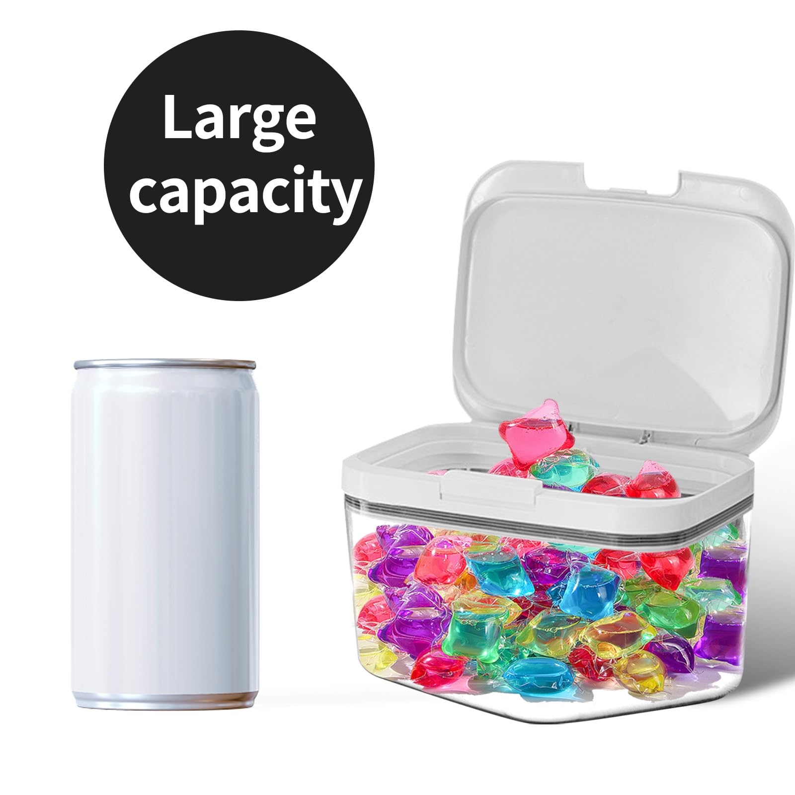 Laundry Pods Container, Laundry Pod Holder with Lid Laundry Pod Container 2.8L/94oz with Scoop Used for Dry Storage of Laundry Beads, Laundry Powder and Laundry Fragrance Beads