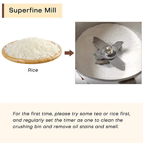 FLKQC High Speed 700g Electric Grain Mill Grinder Powder Machine Spice Herb Grinder 2500W 60-350 Mesh 35000RPM Stainless Steel Commercial Grade for Kitchen Herb Spice Pepper Coffee (700g)