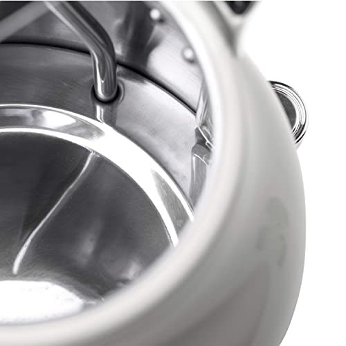 Haden 75012 Heritage 1.7 Liter (7 Cup) Stainless Steel Electric Kettle with Auto Shut-Off and Boil Dry Protection, Ivory