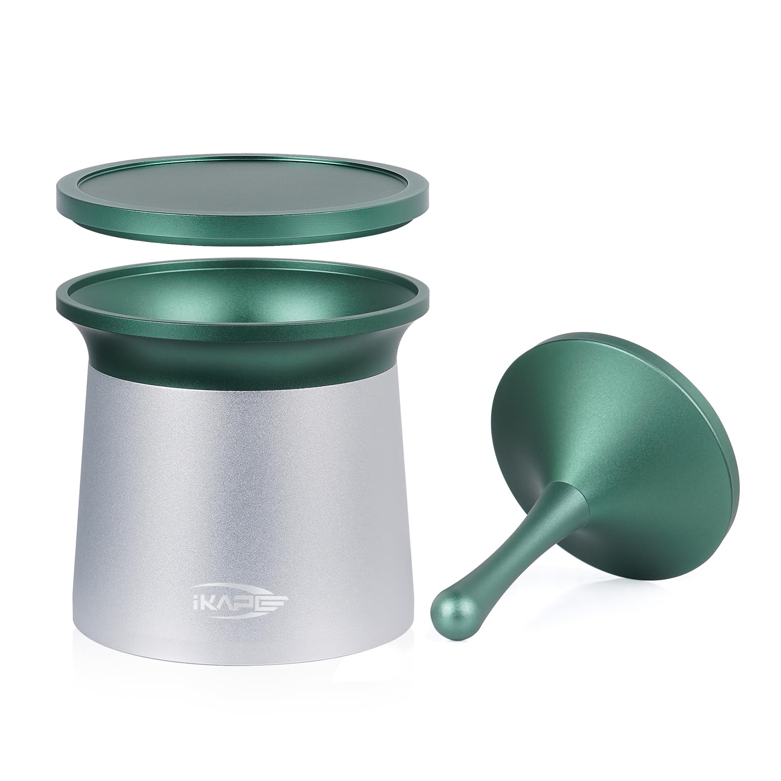 IKAPE 58mm Espresso Powder Receiver Cup, Coffee Powder Receiver Container, Suitable for 58mm Portafilters (Silver)