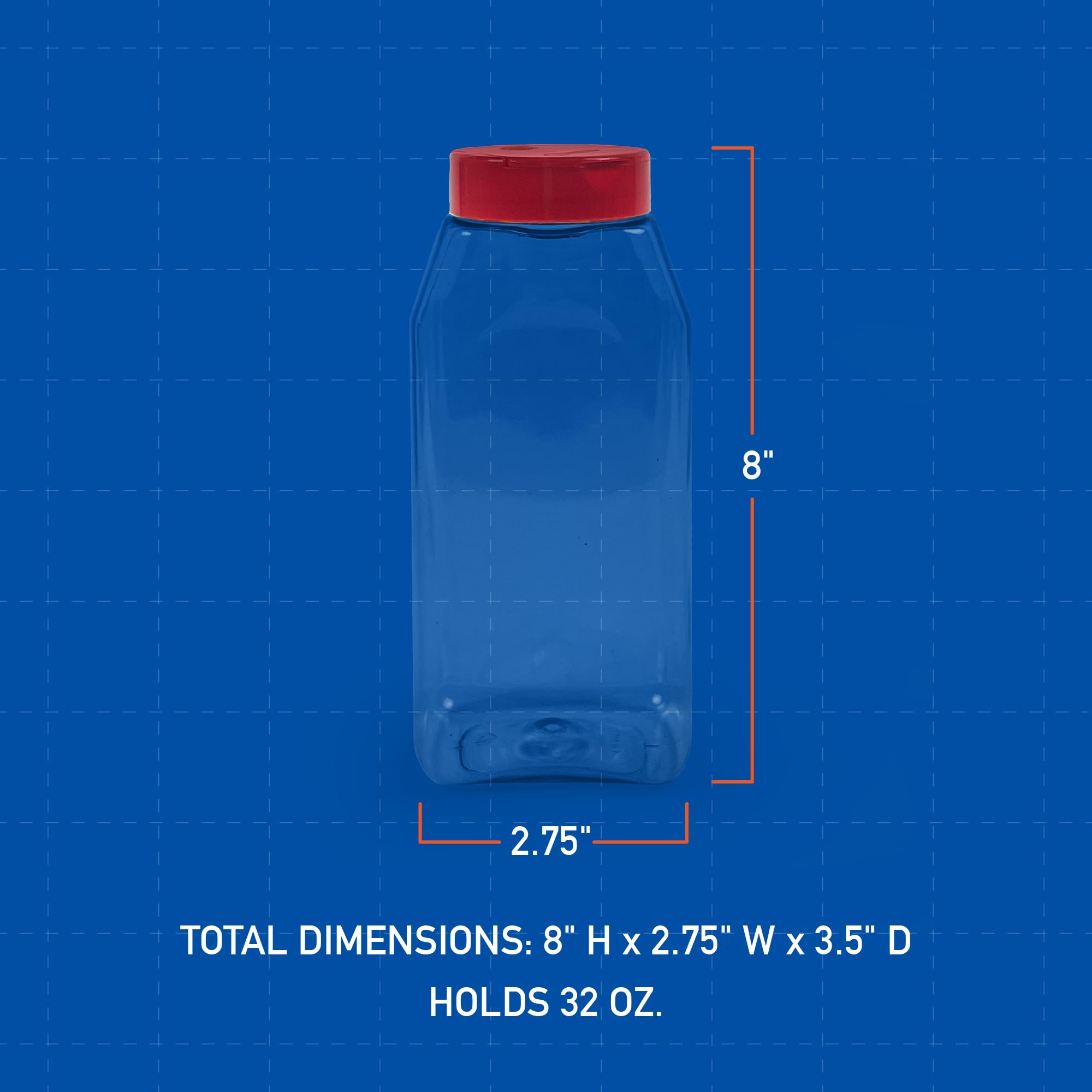 ePackageSupply 32 oz Plastic Spice Jars Bottles Containers are perfect for storing spices, herbs, and powders. Each jar comes with a lined cap, is BPA-free, and proudly made in the USA