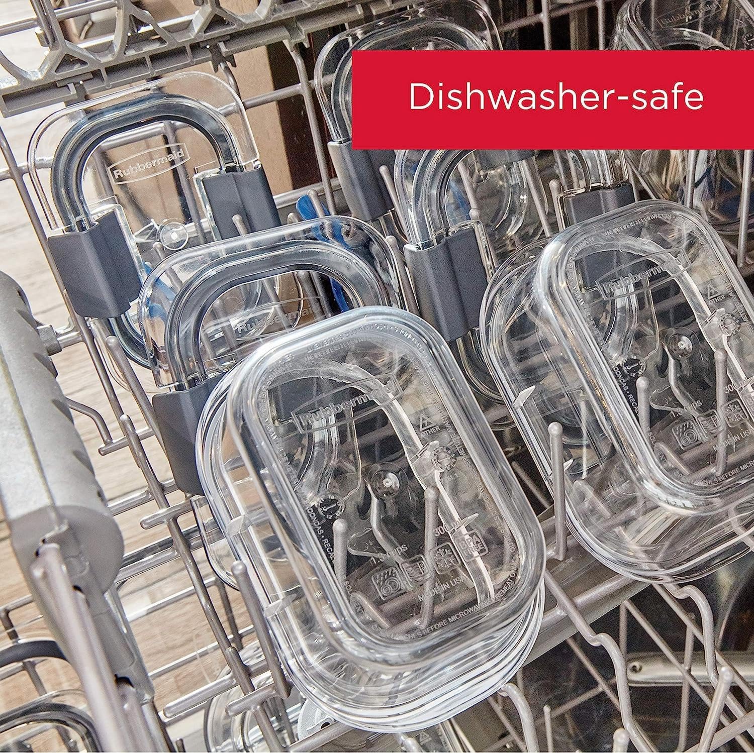 Rubbermaid Brilliance Food Storage Containers Plastic Containers with Lids BPA Free, Leak Proof Food Container, Clear, Two sets of 24 (48 pieces total)