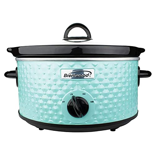 3.5-Quart Diamond-Pattern Slow Cooker (Blue)