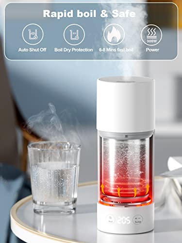 balbali Travel Kettle Electric Small 9 Preset Temp - Portable Kettle for Travel - Mini Hot Water Boiler/Maker/Warmer/Heater for Tea - Small Size One Cup Bottle/Thermos for Boil Water Single/Personal