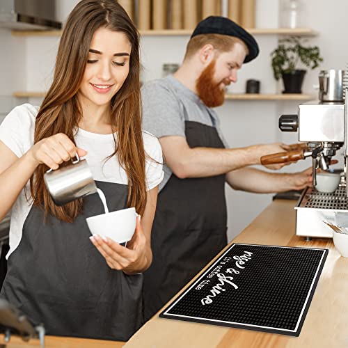 New Mungo Coffee Bar Mat - Coffee Bar Accessories for Coffee Station, Coffee Accessories, Coffee Bar Decor, Coffee Decor - Rise & Shine It's Coffee Time Coffee Mat - Rubber Bar Mats - 18”x12”