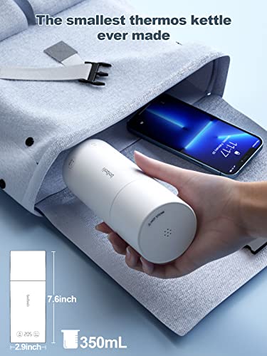 balbali Travel Kettle Electric Small 9 Preset Temp - Portable Kettle for Travel - Mini Hot Water Boiler/Maker/Warmer/Heater for Tea - Small Size One Cup Bottle/Thermos for Boil Water Single/Personal