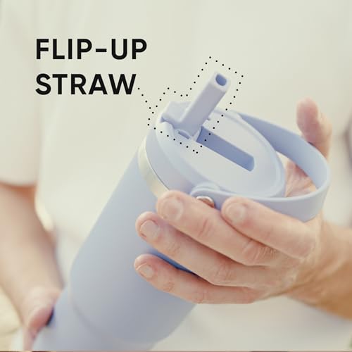 Hydrapeak Nomad 32 oz Tumbler with Handle and Straw Lid, Leakproof, Double Insulated, 32oz Cup, Stainless Steel | Agave Blue