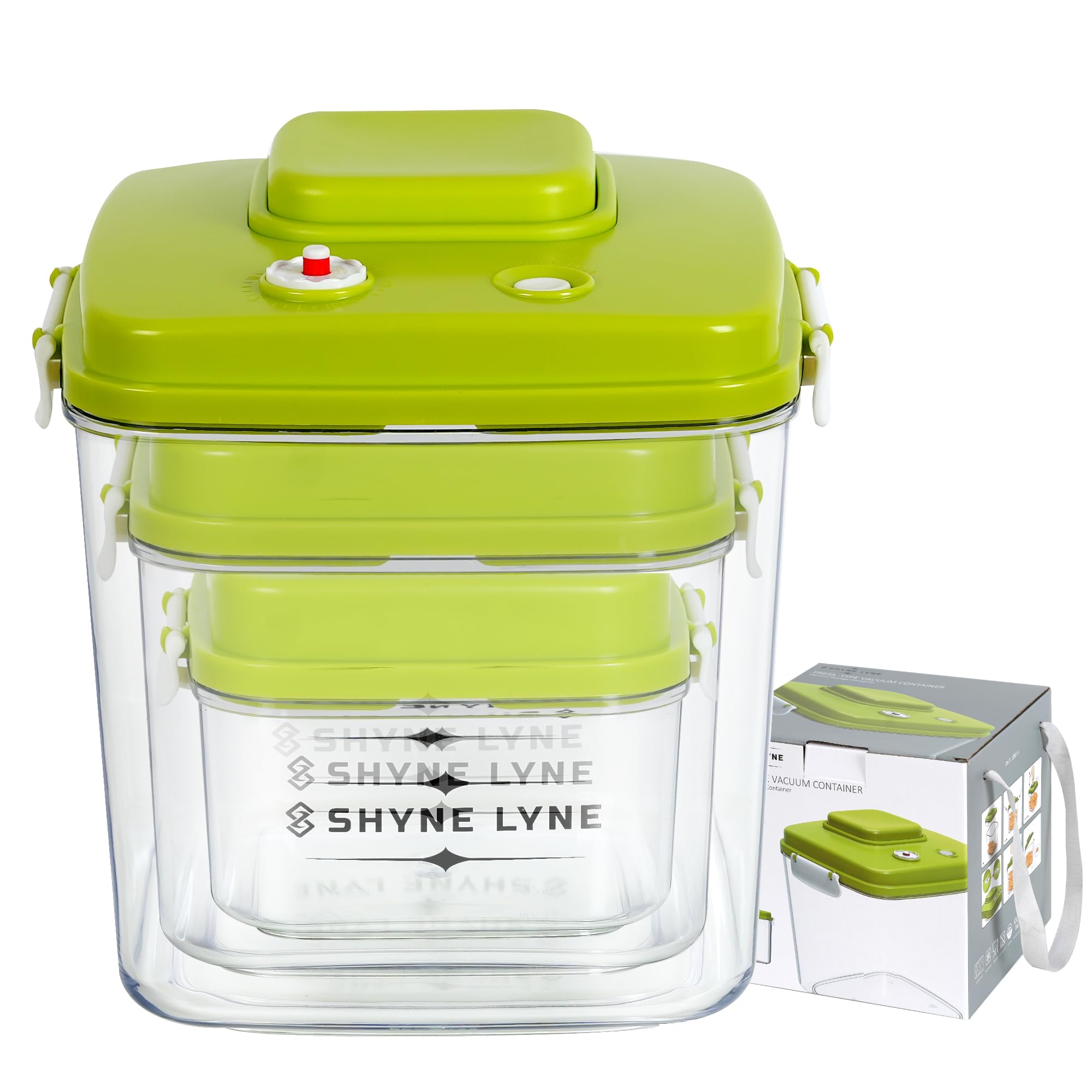SHYNE LYNE Press-Type vacuum seal containers for Food, set of 3 airtight food storage containers for Kitchen with 100% airtight lids, to have Long-Lasting Food Freshness and Keep Food Fresh Longer