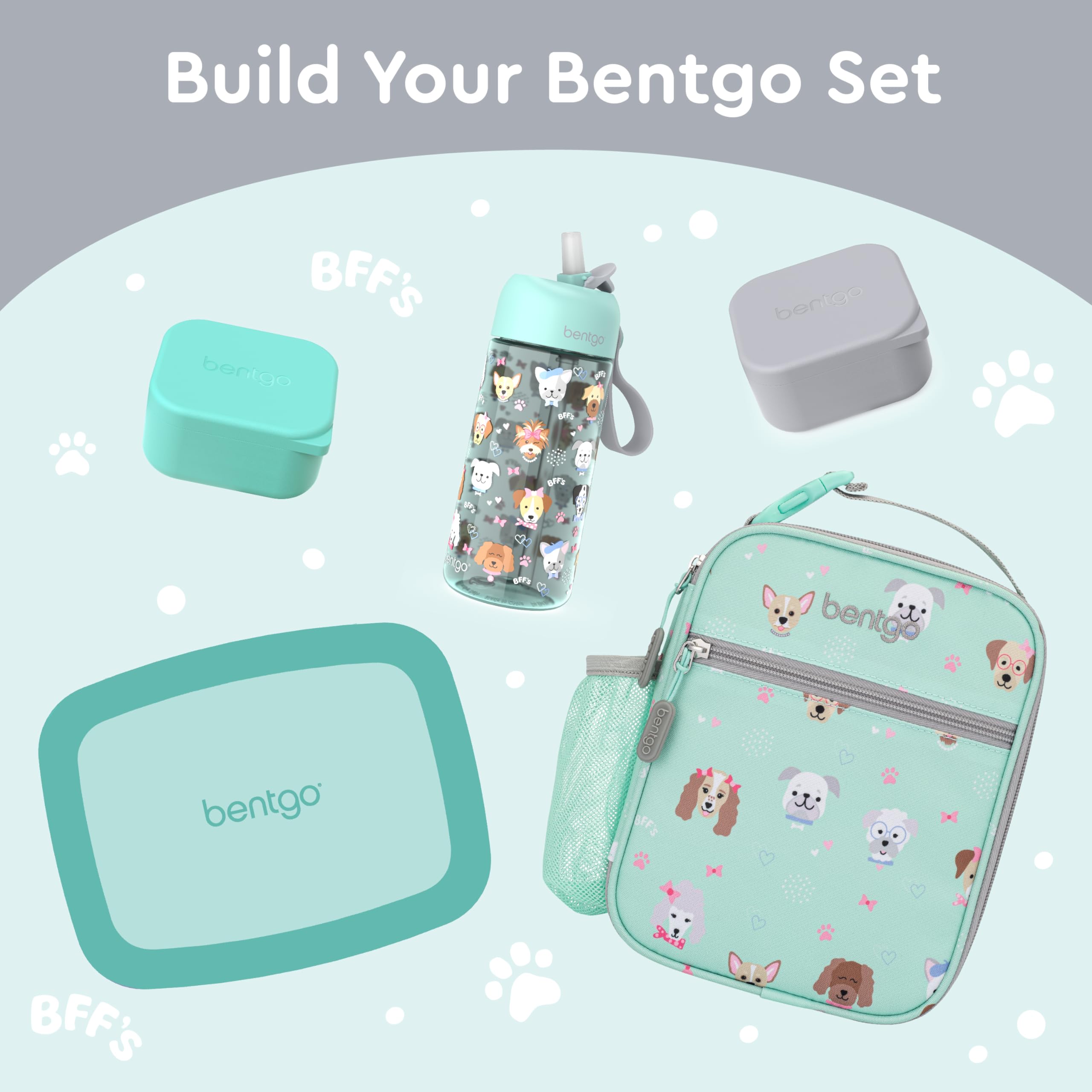 Bentgo Sidekicks 2-Pack Silicone Container Set - Dipping Sauce Cups for Condiments & Small Snacks, Reusable, Durable, & Leak-Proof Liquid Storage, Salad Dressing Container - 2.6 oz (Gray & Aqua)