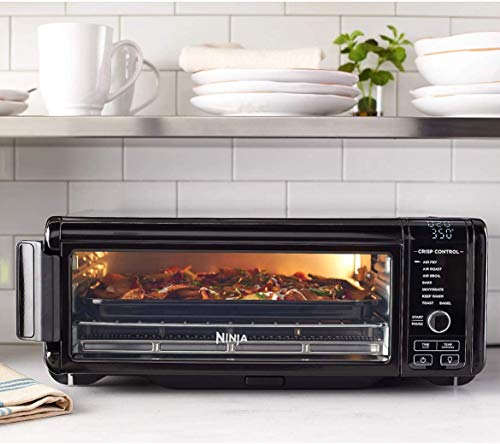 Ninja SP101 Foodi 8-in-1 Air Fry Large Toaster Oven Flip-Away for Storage Dehydrate Keep Warm 1800w XL Capacity (Renewed) BLACK