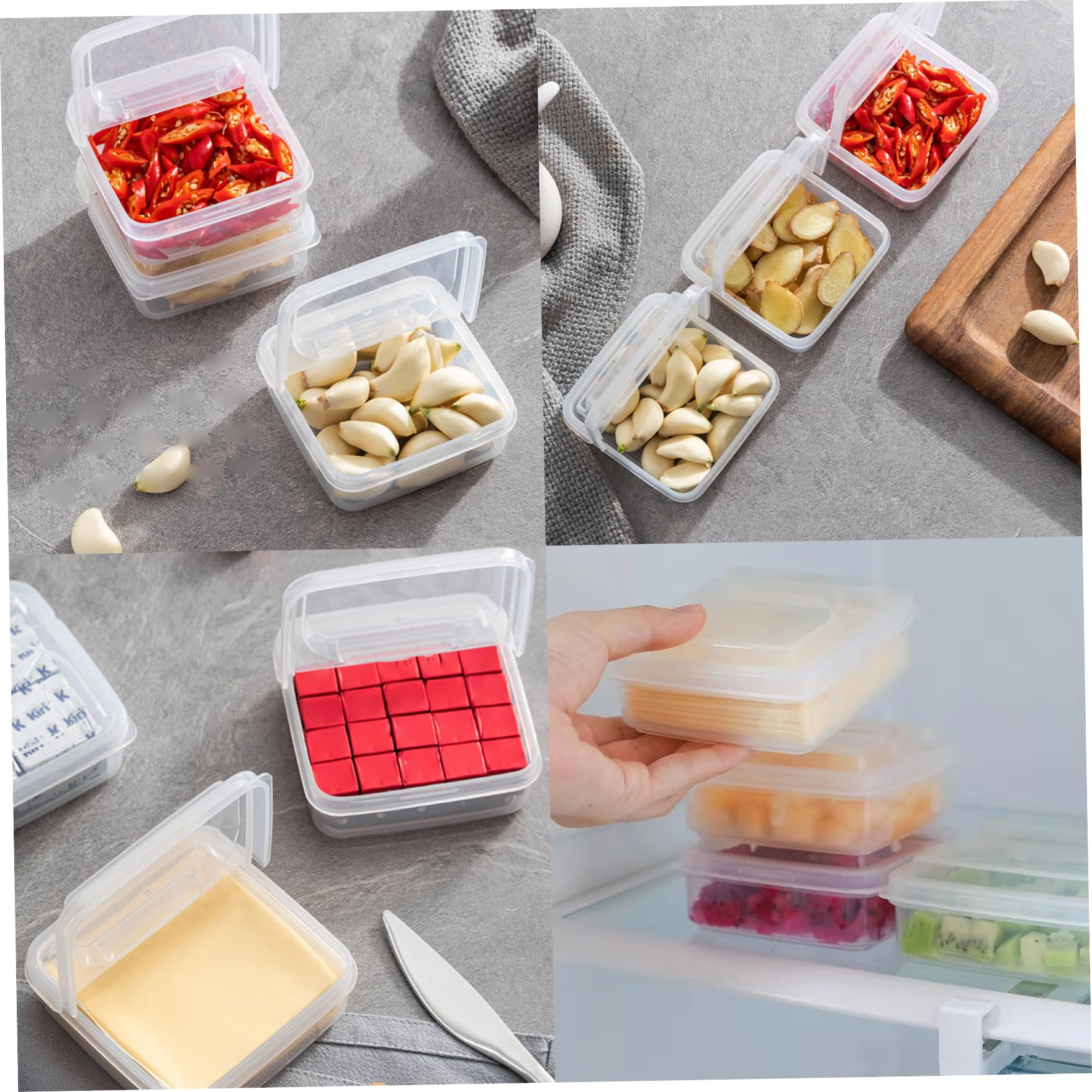 2Pcs Fruit and Vegetable Storage Container Cheese Saver Cheese Container Convenient Sliced Cheese Organizer for Fridge with Flip Lid Food Storage Box