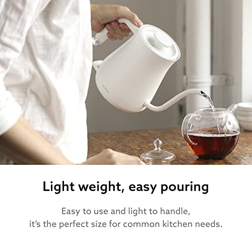 BALMUDA The Kettle | Electric Lightweight Gooseneck Kettle | Stainless Steel | 0.6L (20fl oz) Capacity | Neon Light Indicator | Perfect for Tea and Coffee | K02H-WH | White | US Version