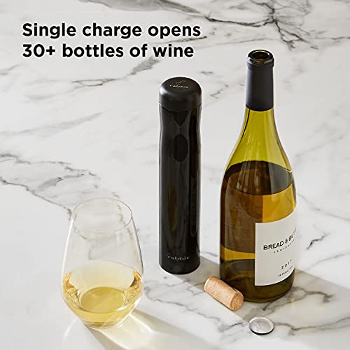 Rabbit Automatic Electric Corkscrew Wine Bottle Opener, One Size, Shiny Black