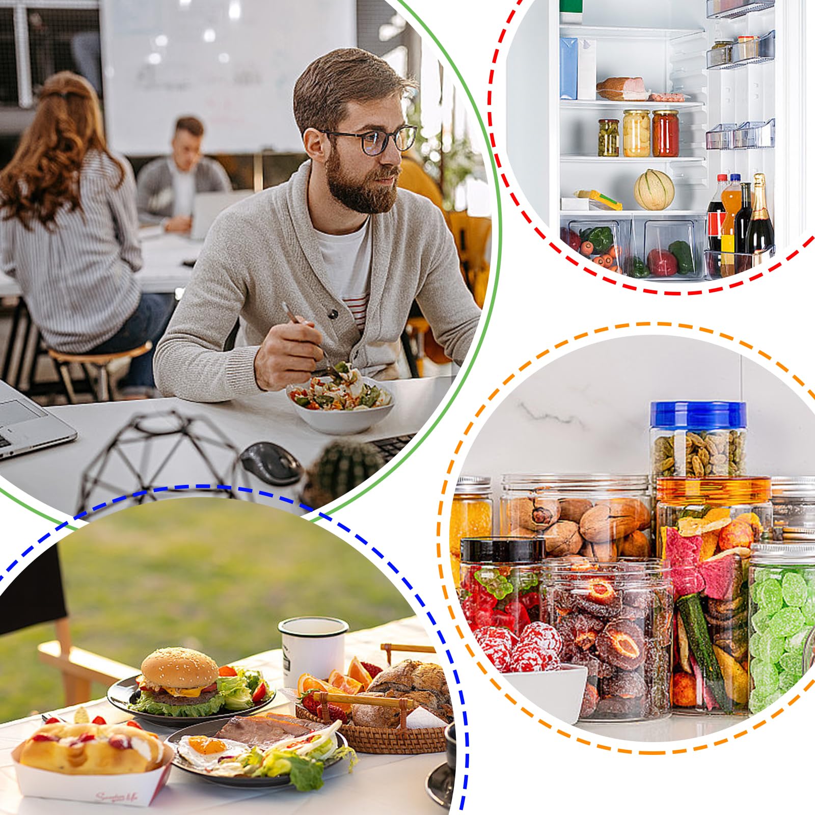 Yuzi Salad Dressing Container to Go - 4oz Small Containers with Lids Leakproof Condiment Containers, Reusable Plastic Sauce Containers Stackable Small Dipping Sauce Cups Set BPA-Free (10 Packs