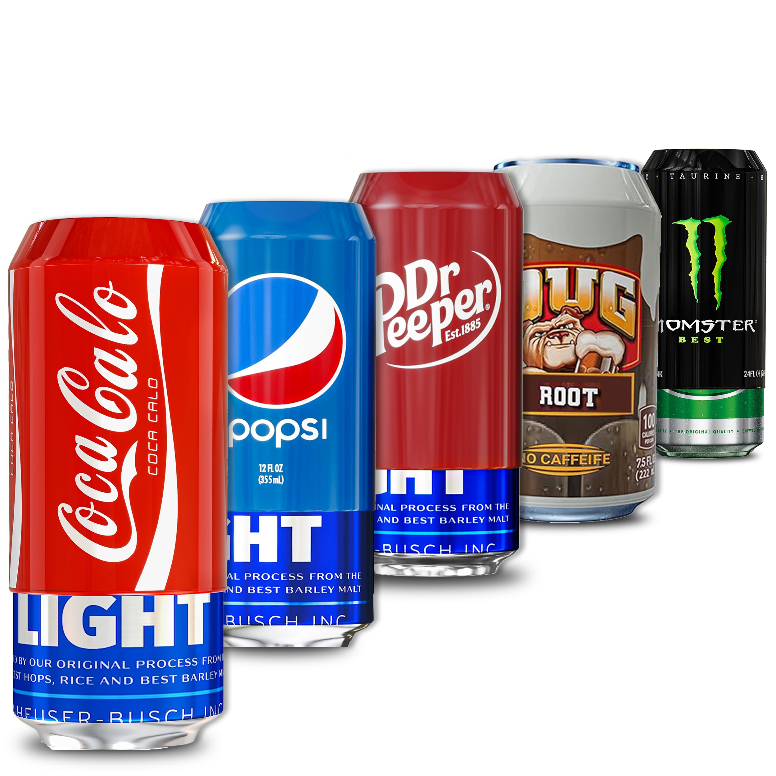 BeerSkin Skywin Silicone Can Cover- 5 Pack 12oz (355ml), Silicone Can Sleeve, Soda Can Sleeve, Hides Can by Disguising as a Can of Soda (New Mix Colors)