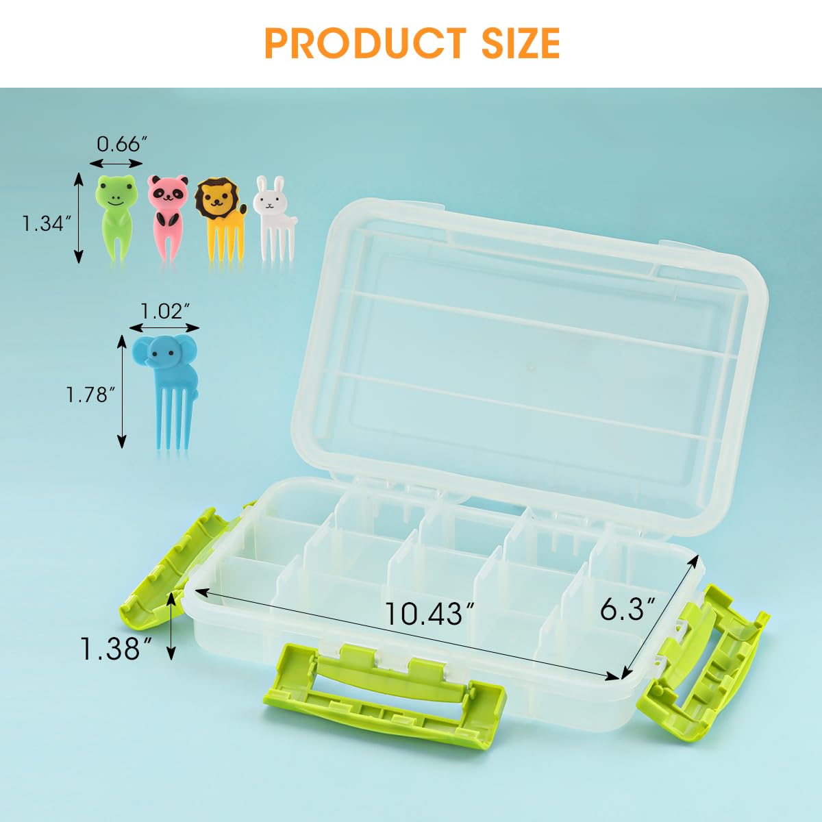 AIEVE Snack Box for Kids, Adjustable 13 Compartment Tackle Box for Snacks Charcuterie Container, Kids and Adult Reusable Snackle Box for Travel, School, Trip, Picnic, Boat
