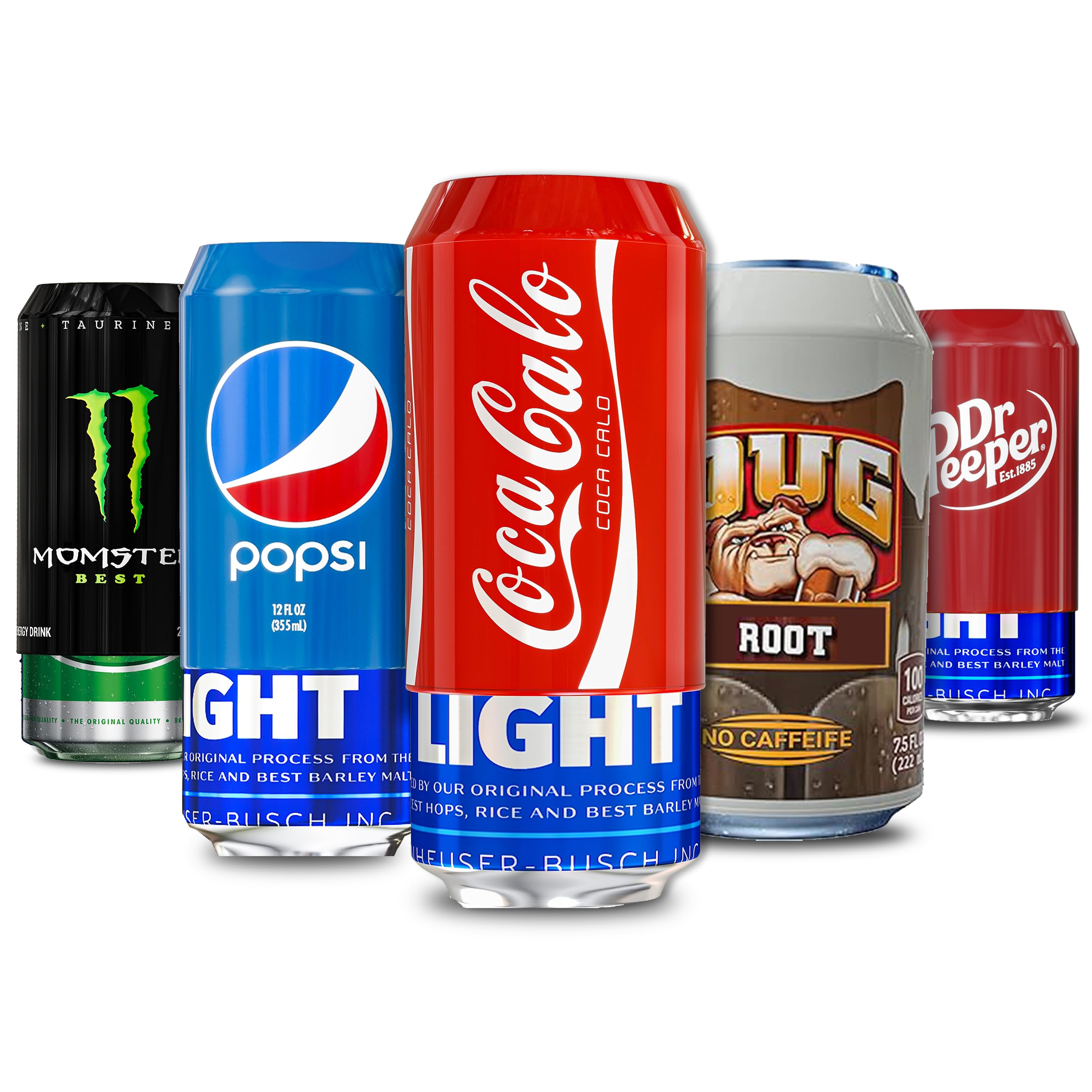 BeerSkin Skywin Silicone Can Cover- 5 Pack 12oz (355ml), Silicone Can Sleeve, Soda Can Sleeve, Hides Can by Disguising as a Can of Soda (New Mix Colors)
