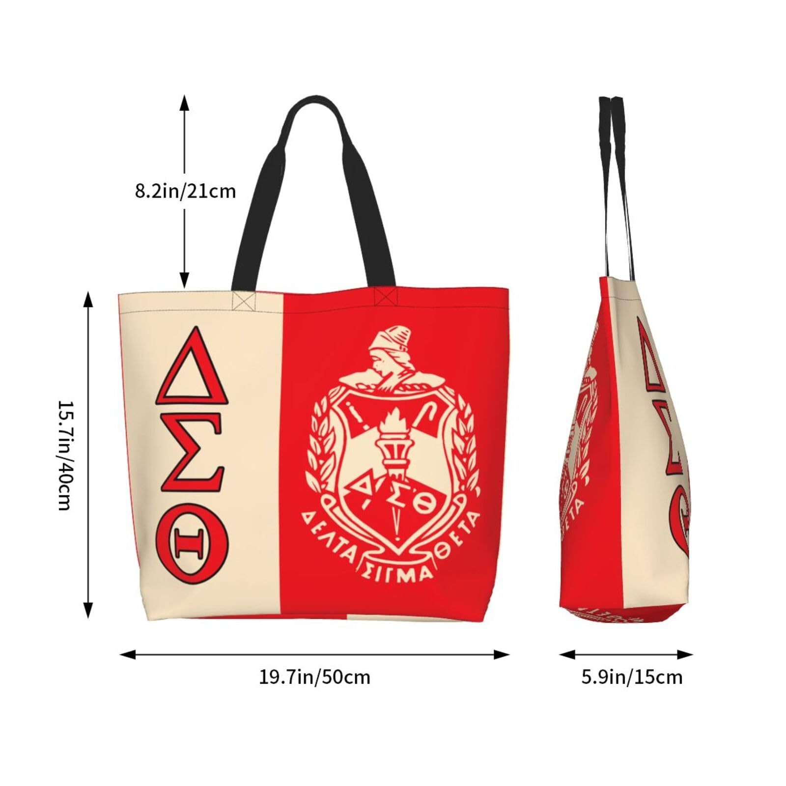 EUHFINLO Big Little Sorority Gifts Paraphernalia for Women, Large Capacity Shopping Tote Bag, Water-Resistant Material