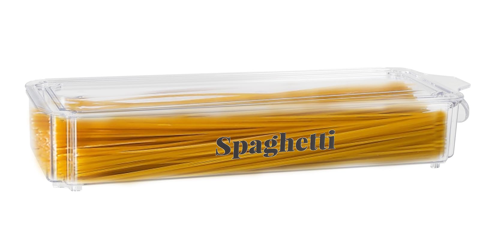 Yomjarl Pasta Storage Container Plastic Spaghetti Food Storage Box, Airtight Spaghetti Noodle Holder Rectangular Chopstick Storage Box for Spaghetti, Pasta, Noodles, Eggs, Fruits Snacks