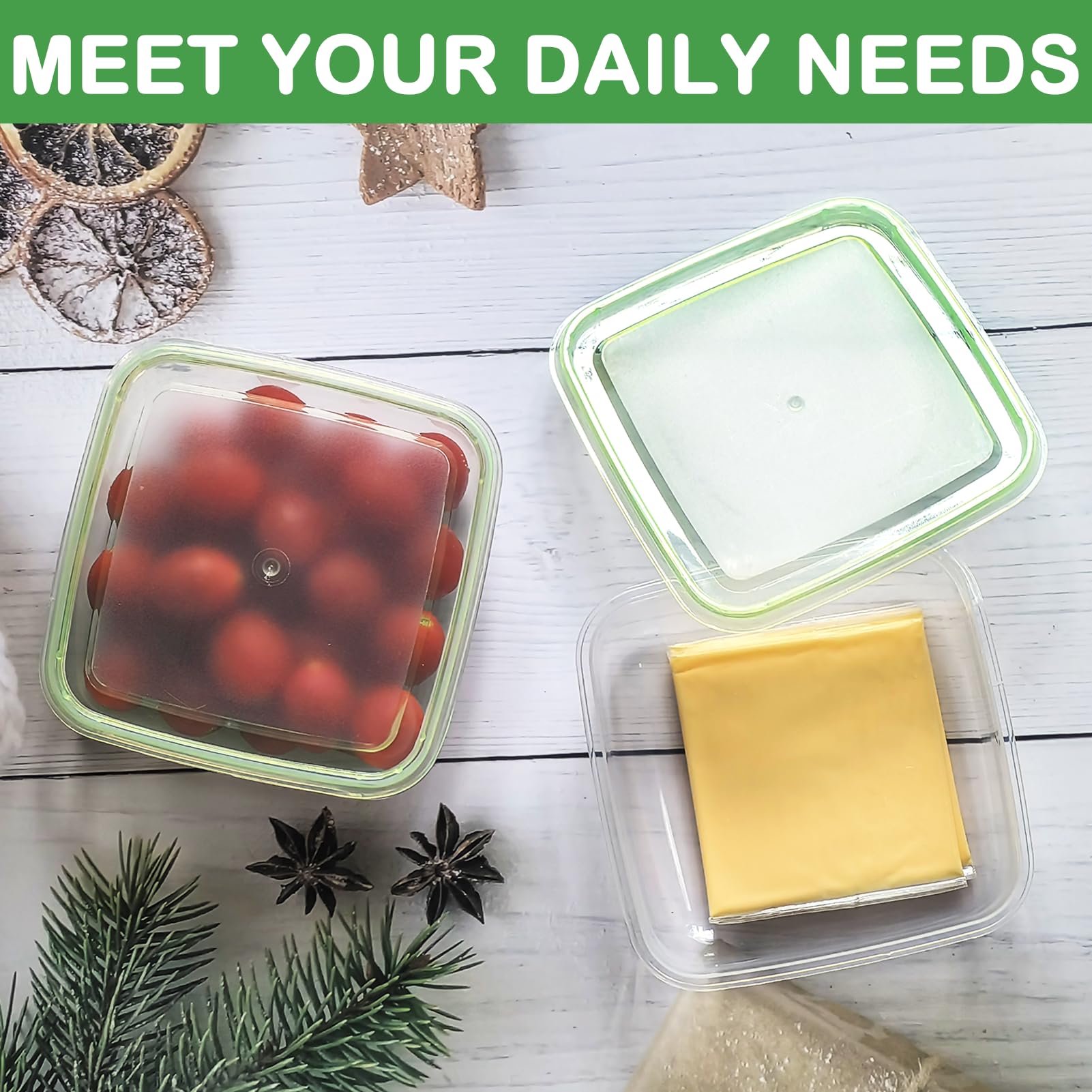 GIWOSK 8 Pack Sliced Cheese Container for Fridge, Clear Ham Cheese Container for Refrigerator Cheese Slice Holder with Lids Plastic Airtight Cheese Storage Container Box for Fridge Food