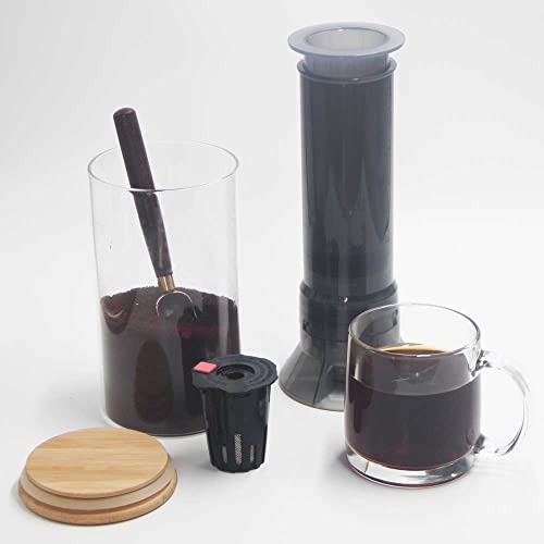 BLACKSMITH FAMILY Portable Travel Coffee Maker Press, Camping Coffee Press, Travel K Cup Coffee Maker - Instantly Makes Delicious Coffee, Compatible with K Cups and Ground Coffee, 4~12 OZ One Shot