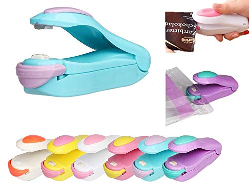 Mini Bag Sealer,Food Sealer Machine,Handheld Heat Sealer with Magnet & Battery Powered,Household Mini Portable Hand Press Heat Plastic Bag Snack Sealing,Portable Sealing Tool for Easter Candy Gift Bag
