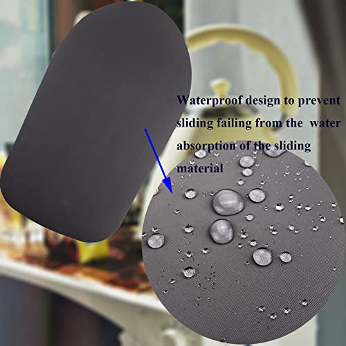 Lunpliran Leather Mixer Mover Kitchen Appliance Slider Mats Compatible With KitchenAid Tilt-Head Stand Mixer, Sliding Rolling Tray for Kitchen Appliances (Fit for 5-8 Quart Tilt Head, Silver)