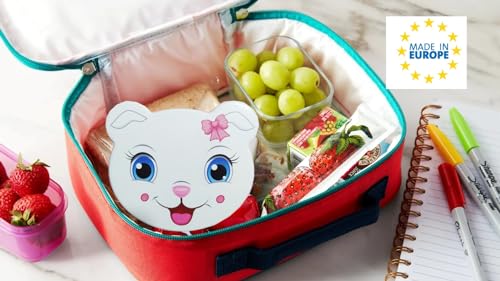 Food Storage Containers with lids 8 Pack (16 Pieces), Snack Containers Cute Plastic Animal Print Storage Lunch Box, Easy open Stackable Bpa Free Plastic, Space-Saving (Dog)
