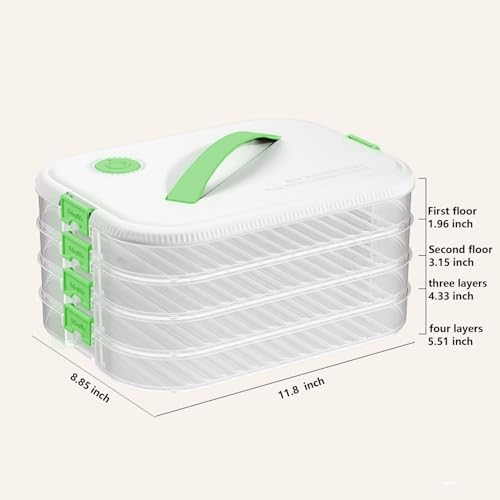 KFHFGVSFFF 4-Layer Food Storage Containers with Lids Storage Box Fridge Bacon Container for Refrigerator Stackable Food Storage Boxes with Lid Cheese Keeper Box for Fridge for Turkey Pantry Lunch