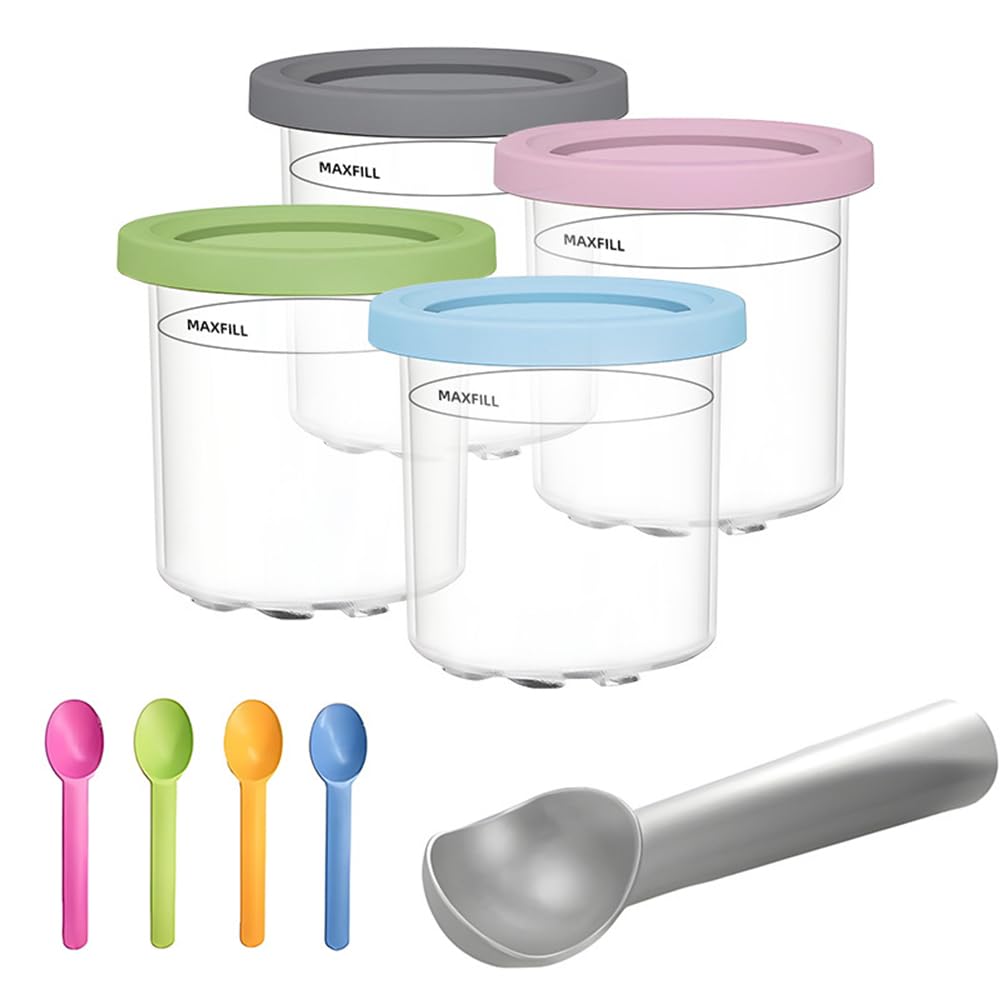 Noble Hydric Ninja Creami Pints And Lids - 4 Pack Ninja Creamy Pints Containers Nc301 Nc300 Nc299amz Series Ninja Creami Pints Safe Series Creamer Ninja Creamy Pints