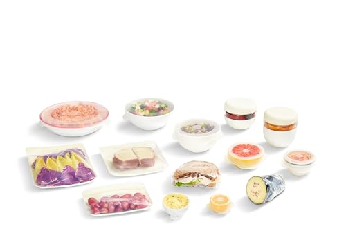 W&P Sustainable Kitchen Set, 14 Pieces (Seal Tight Bowls, Silicone Bags, Stretch Lids & Stretch Wrap) Non-Toxic, Microwave-Safe, Dishwasher-Safe