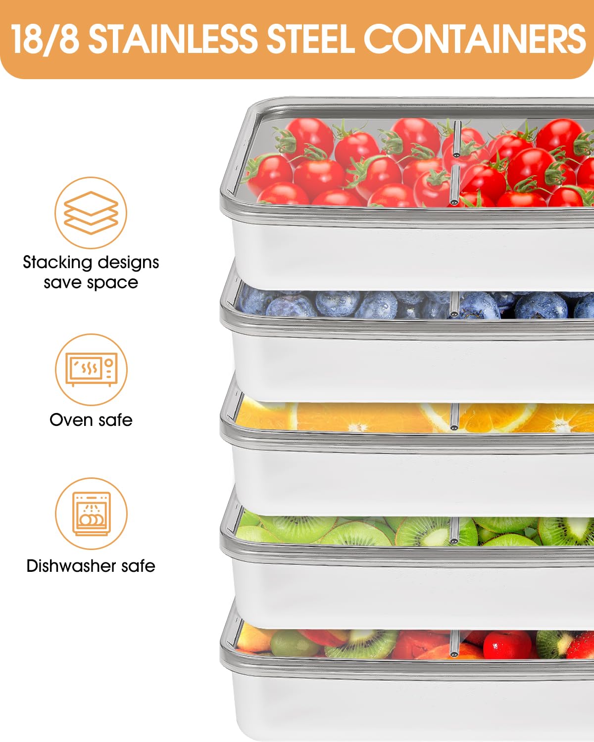 LayaVilla 1PCS Cheese Container for Fridge, 304 Stainless Steel Deli Meat Container for Fridge with Ridged Bottom, Food Storage Containers with Lids (1PCS Cheese Container- 27 FL OZ)