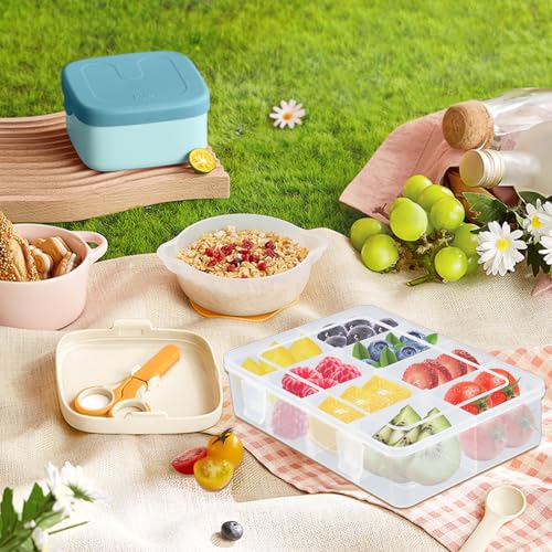Tamnjvrr 3 Pcs Snack Box Container Snack Box 8 Compartments Snack Containers Reusable Meal Prep Containers Removable Dividers,Dishwasher Safe