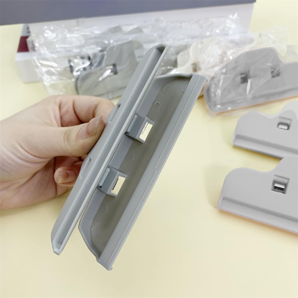 EYAKEG 4 Pack Chip Bag Clip Heavy Duty 4 inch 10CM Food Clips Sealer for Kitchen Storage Snack Bread Sealing Chips Bags Clamp Air Tight Fresh-Keeping Plastic Seal Grip, Grey