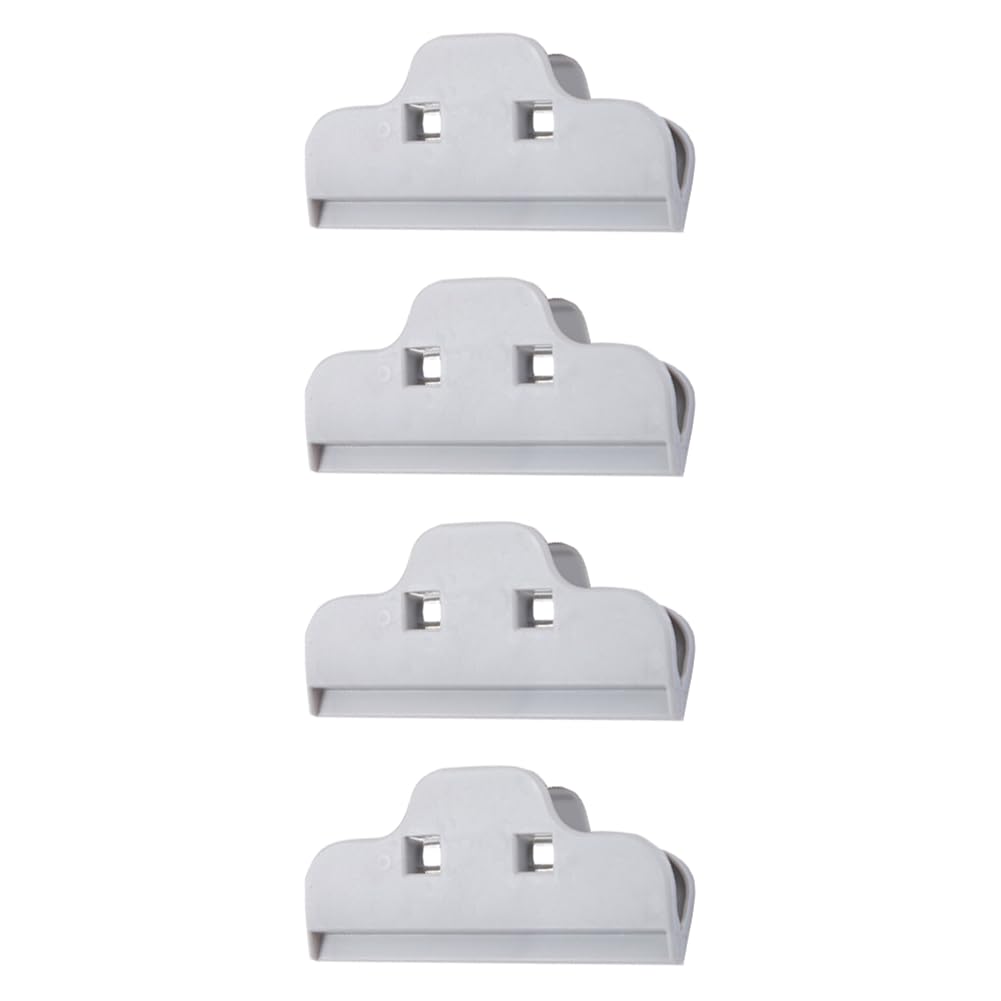 EYAKEG 4 Pack Chip Bag Clip Heavy Duty 4 inch 10CM Food Clips Sealer for Kitchen Storage Snack Bread Sealing Chips Bags Clamp Air Tight Fresh-Keeping Plastic Seal Grip, Grey