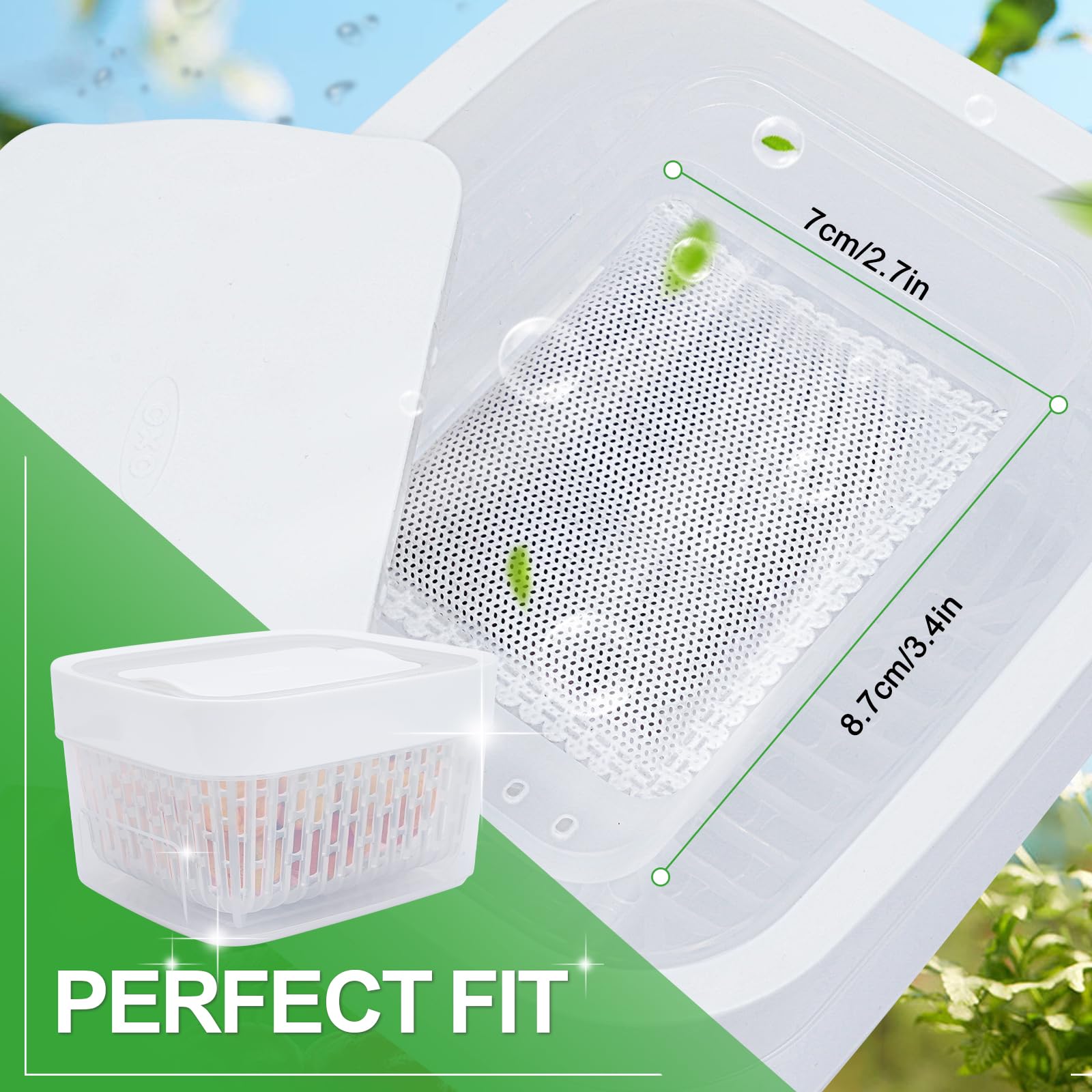 PROKITCHEN Carbon Filter Refills Compatible with OXO Greensaver Produce Keeper & Crisper Inserts, Compatible with Bluapple Produce Saver Balls, Filter Refill Bags, Keep Fresh Packet Refills, 8PCS