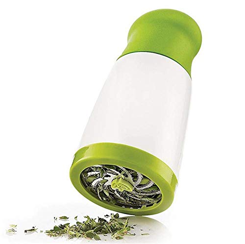 Drhob 1 pc Herb Mill Chopper Cutter Mince Stainless Steel Blades Safely New ( Color: White & Green)